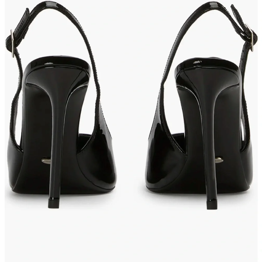 Tony Bianco | Shoes | Asti Slingback Pointed Toe Pump Black Patent ...